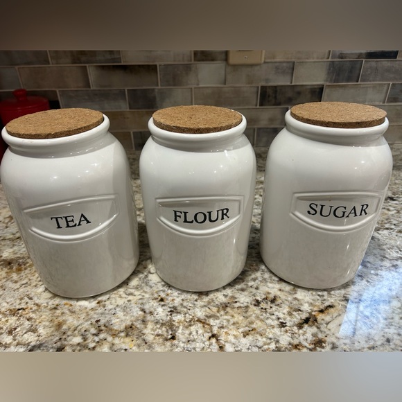 Pottery Barn | Kitchen | Pottery Barn White Ceramic Kitchen Canister ...